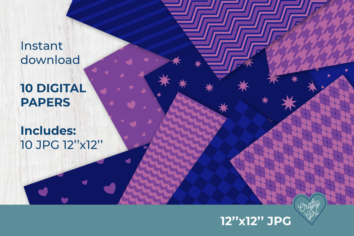 10 Valentine Seamless Digital Papers Geometric Bundle | Deeezy