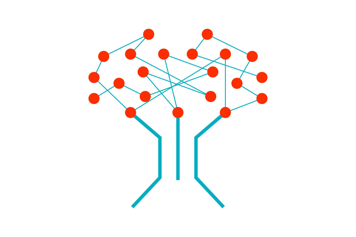 tree digital connect vector logo design isolated | Deeezy