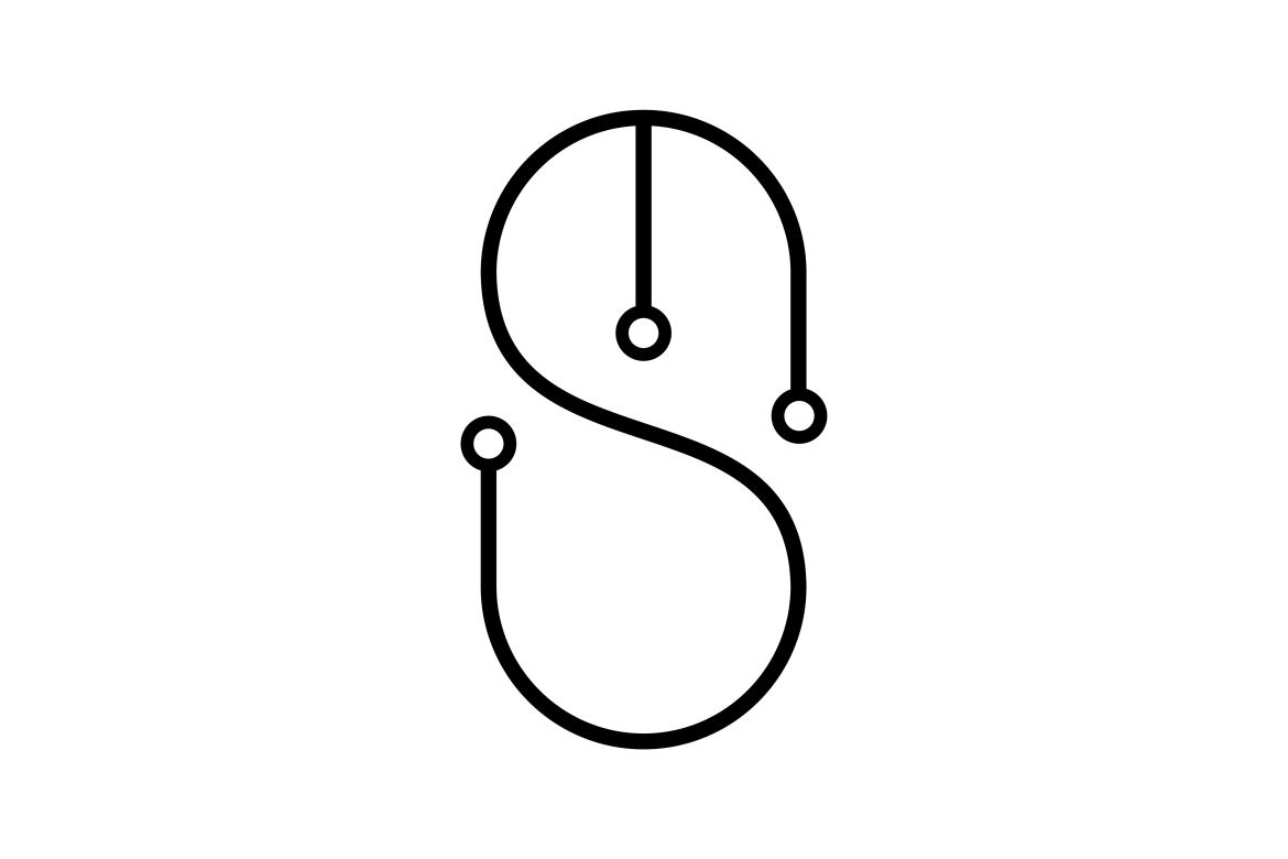 Letter S tech Mouse Vector logo design isolated | Deeezy