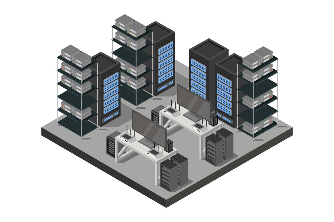 Isometric server room | Deeezy