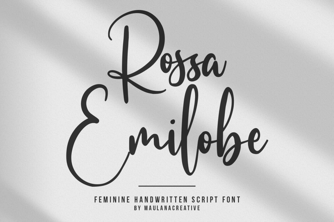 Rossa Emilobe Feminine Handwritten Script Font | Deeezy