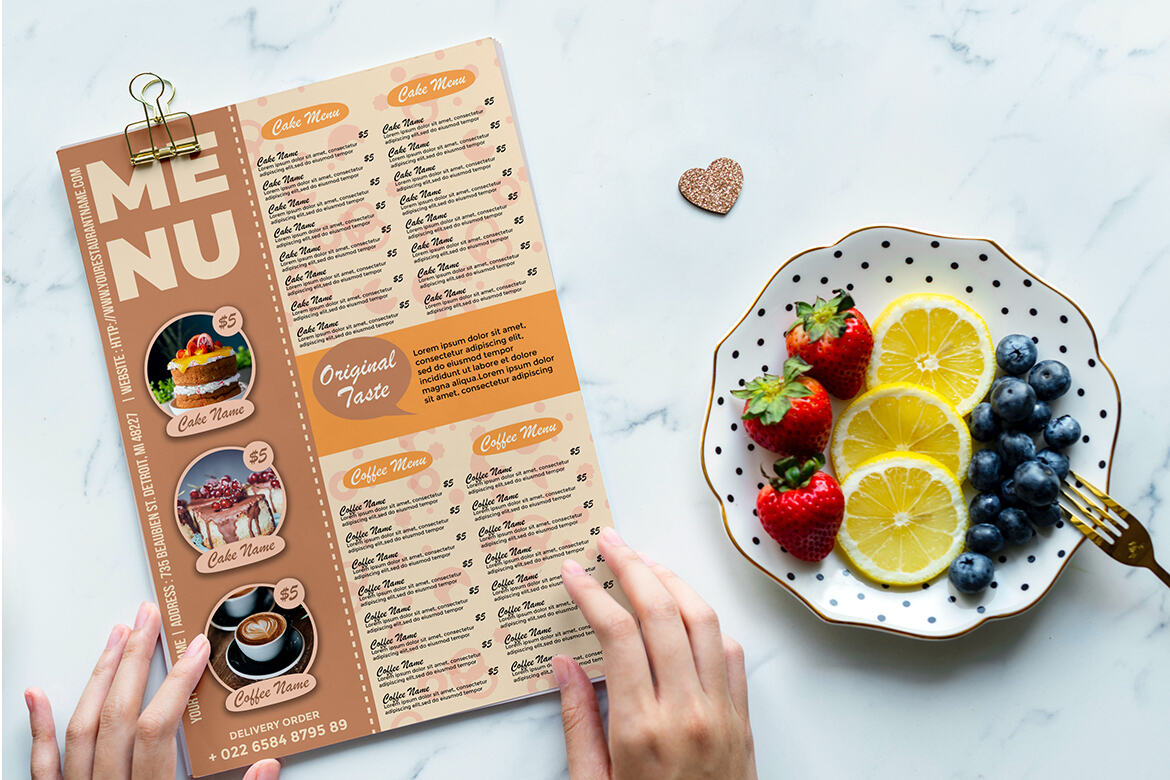 Cake or Restaurant Menu FREE Template | Deeezy