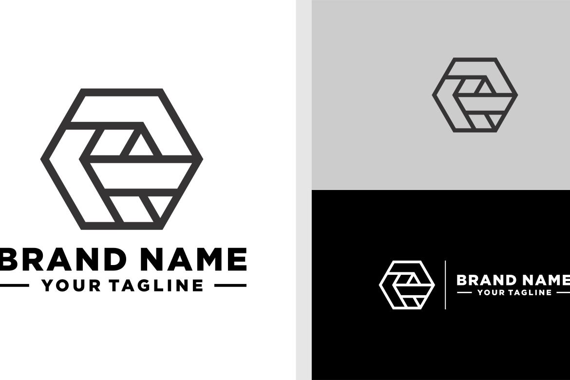 LETTER P LOGO HEXAGONAL LINE EDITABLE | Deeezy