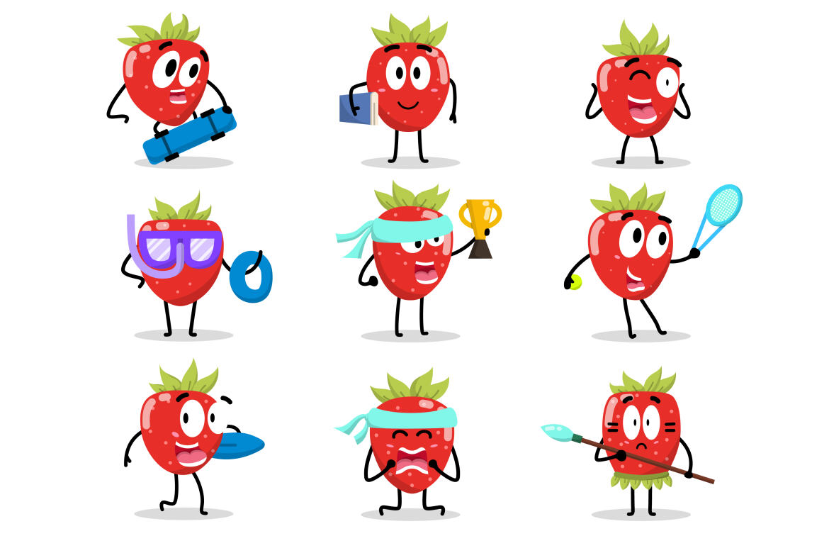 Cute Strawberry Character Collection | Deeezy