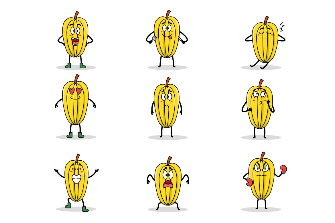 Cute Star Fruit Character Collection | Deeezy