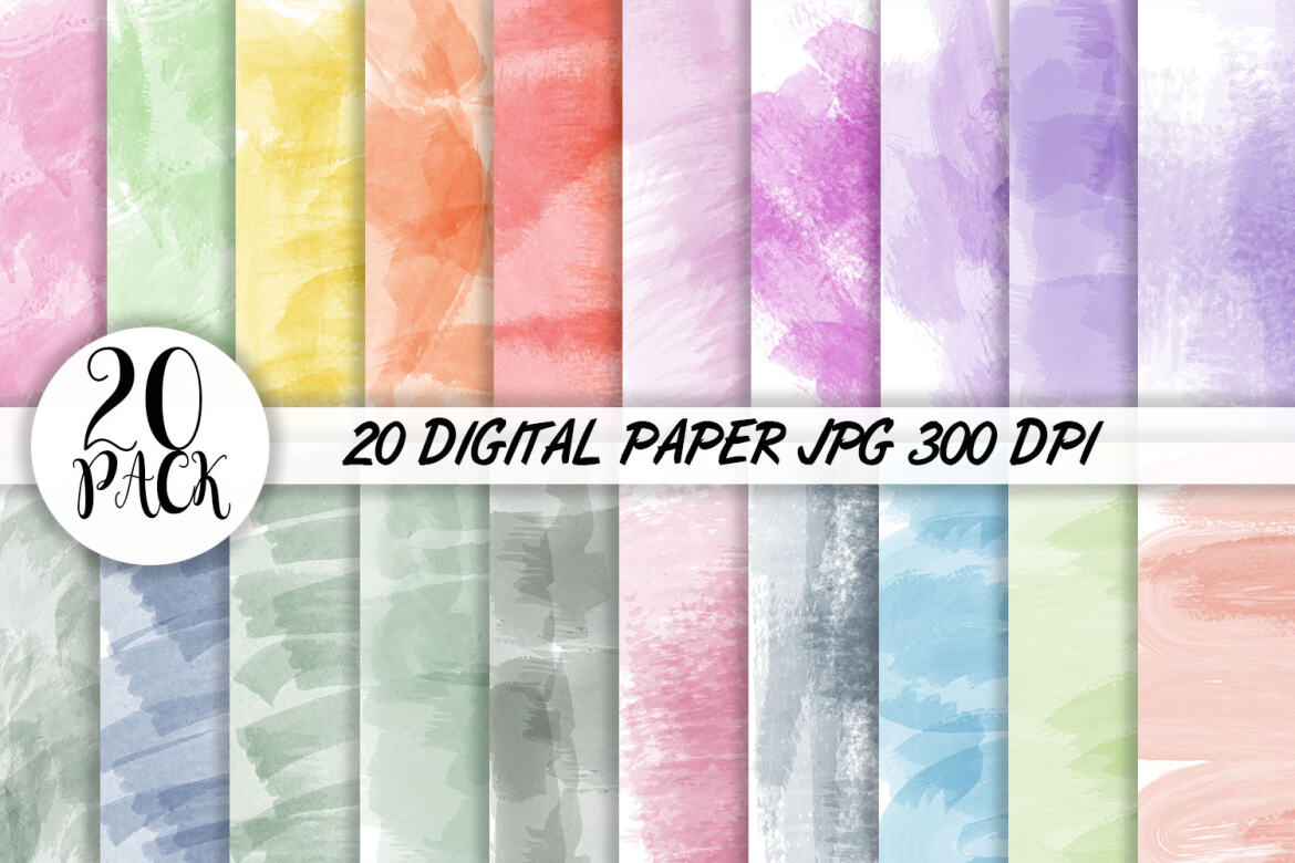 Digital paper watercolor texture pastel color | Deeezy