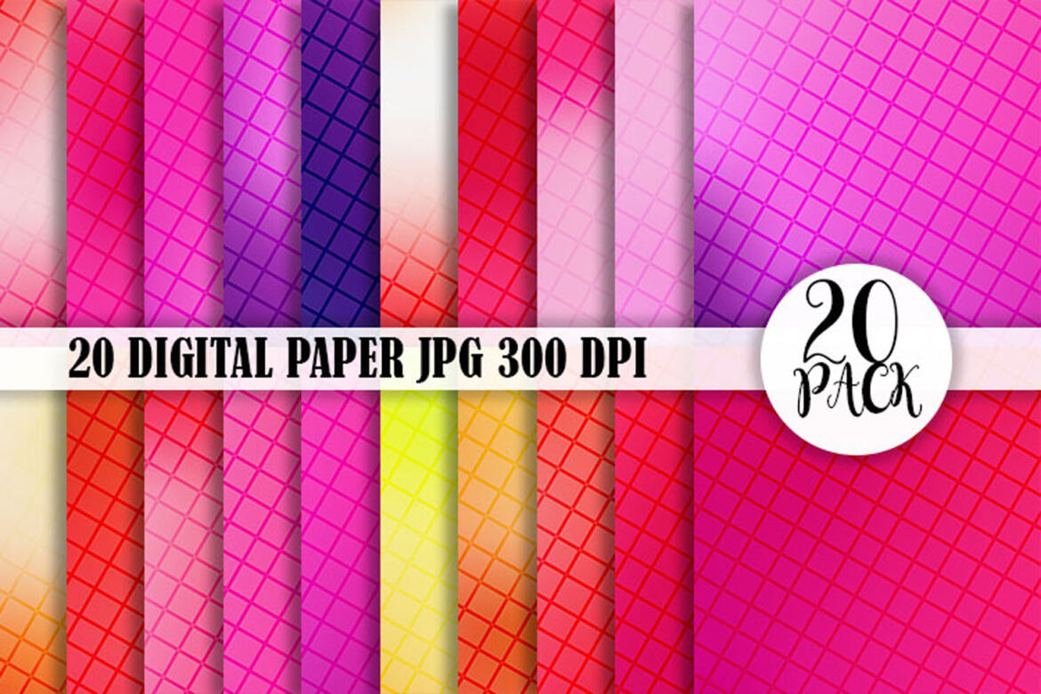 Digital paper grid line pattern with gradient color background | Deeezy