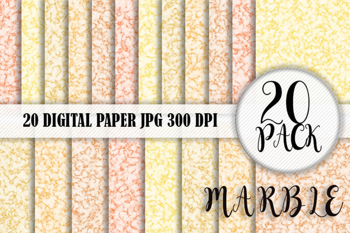 Digital paper orange marble texture backgrounds | Deeezy