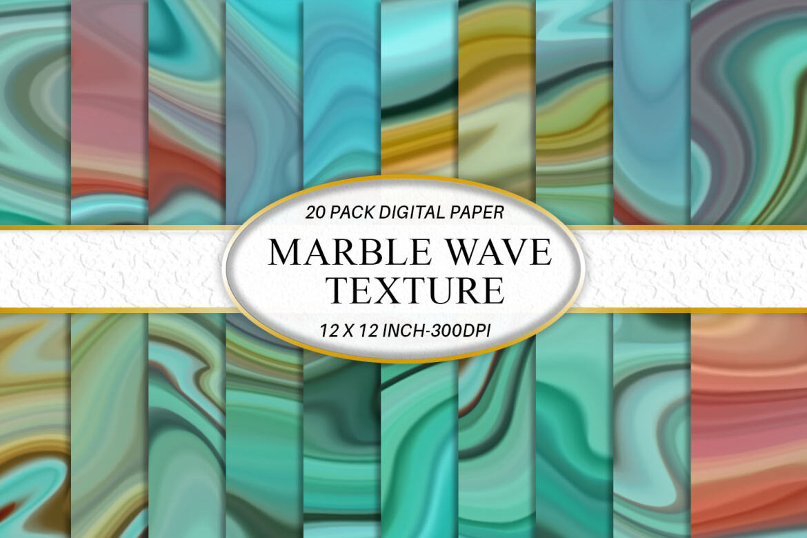 Digital paper marble wave liquid texture green color background | Deeezy