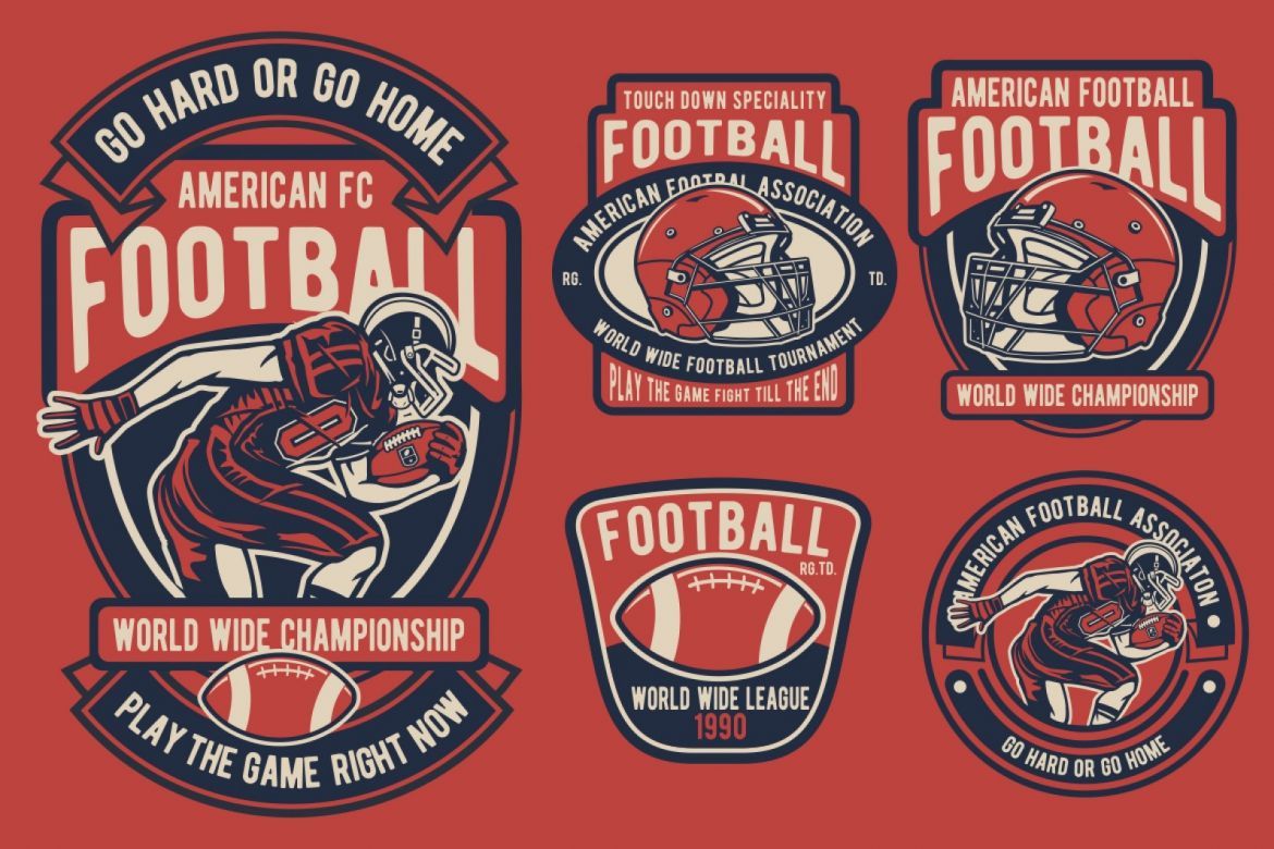 5 Football Badge Design Set | Deeezy