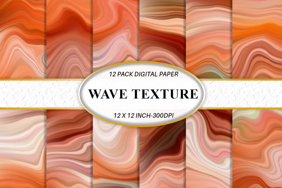 Digital paper orange color wave texture background | Deeezy