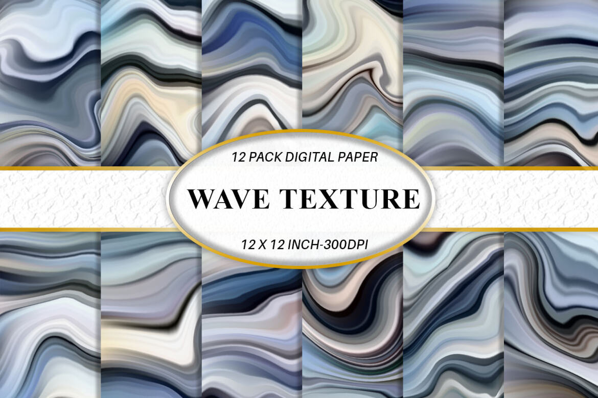 Digital paper blue wave color texture background | Deeezy