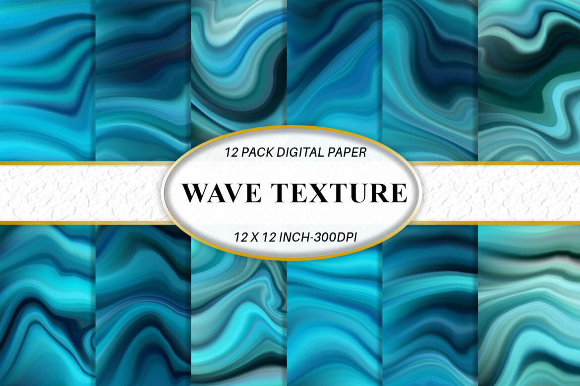 Digital paper blue wave color texture background | Deeezy