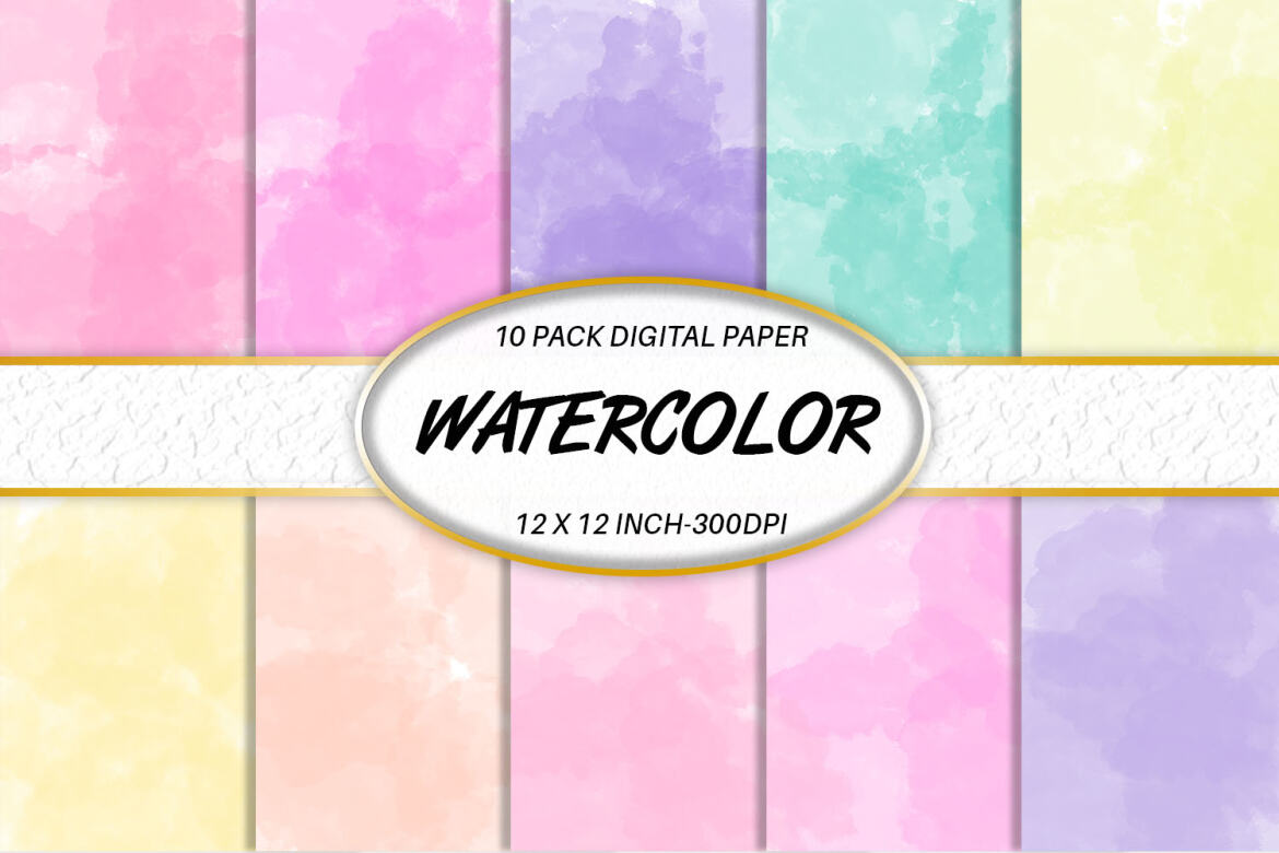Digital paper watercolor texture with pastel color background | Deeezy