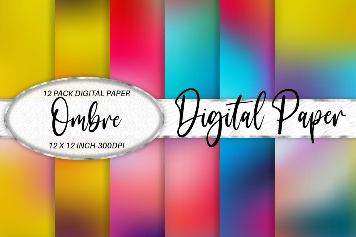 Digital paper ombre colorful background | Deeezy