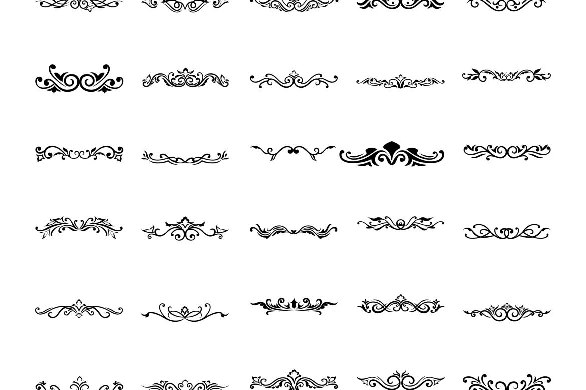 hand drawn outline divider and border set | Deeezy