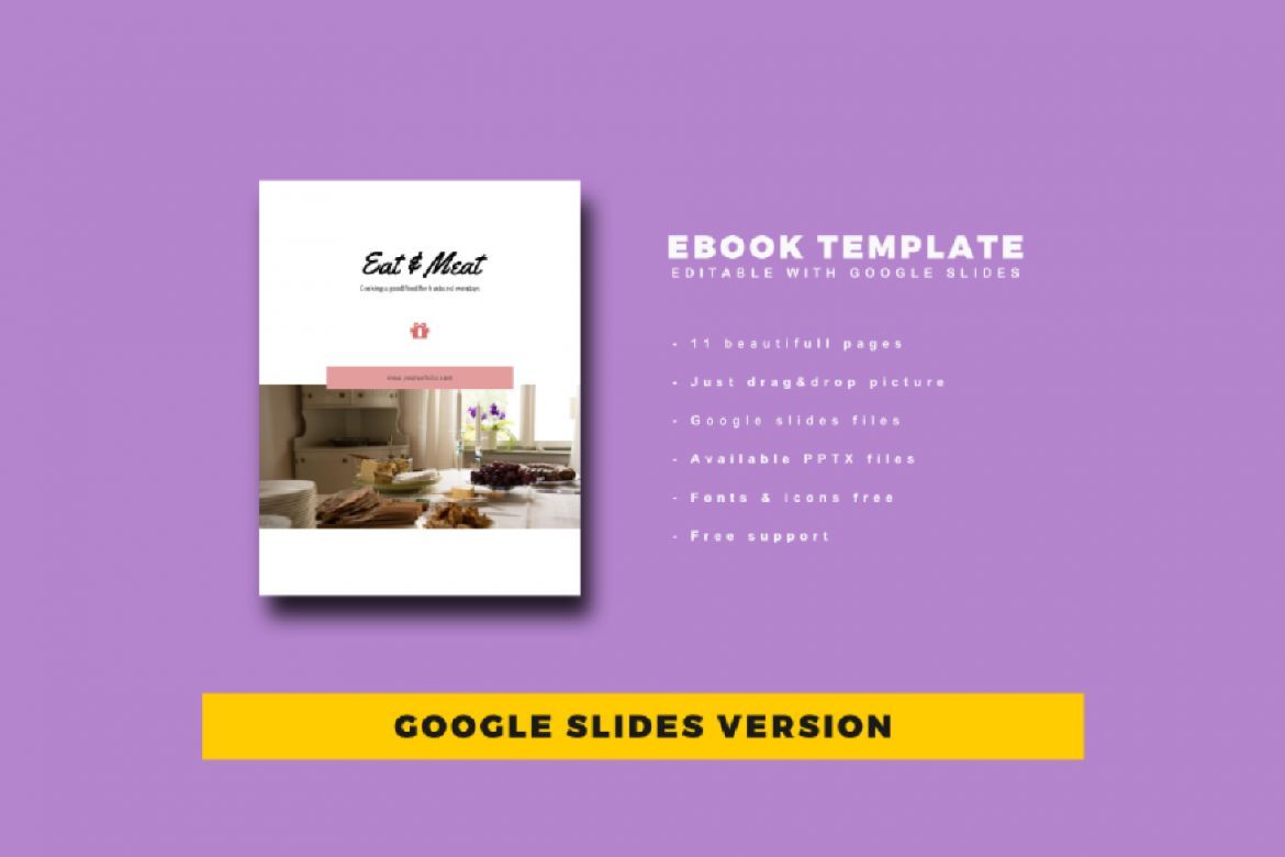11 Pages Recipe eBook Template Google Slides | Deeezy