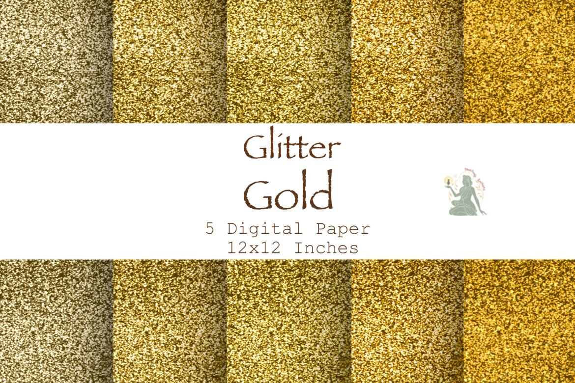 Gold Glitter Digital Paper | Deeezy