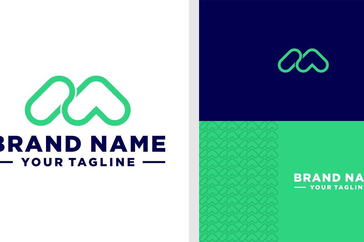 LETTER M LOGO LINE LOVE PATTERN EDITABLE | Deeezy