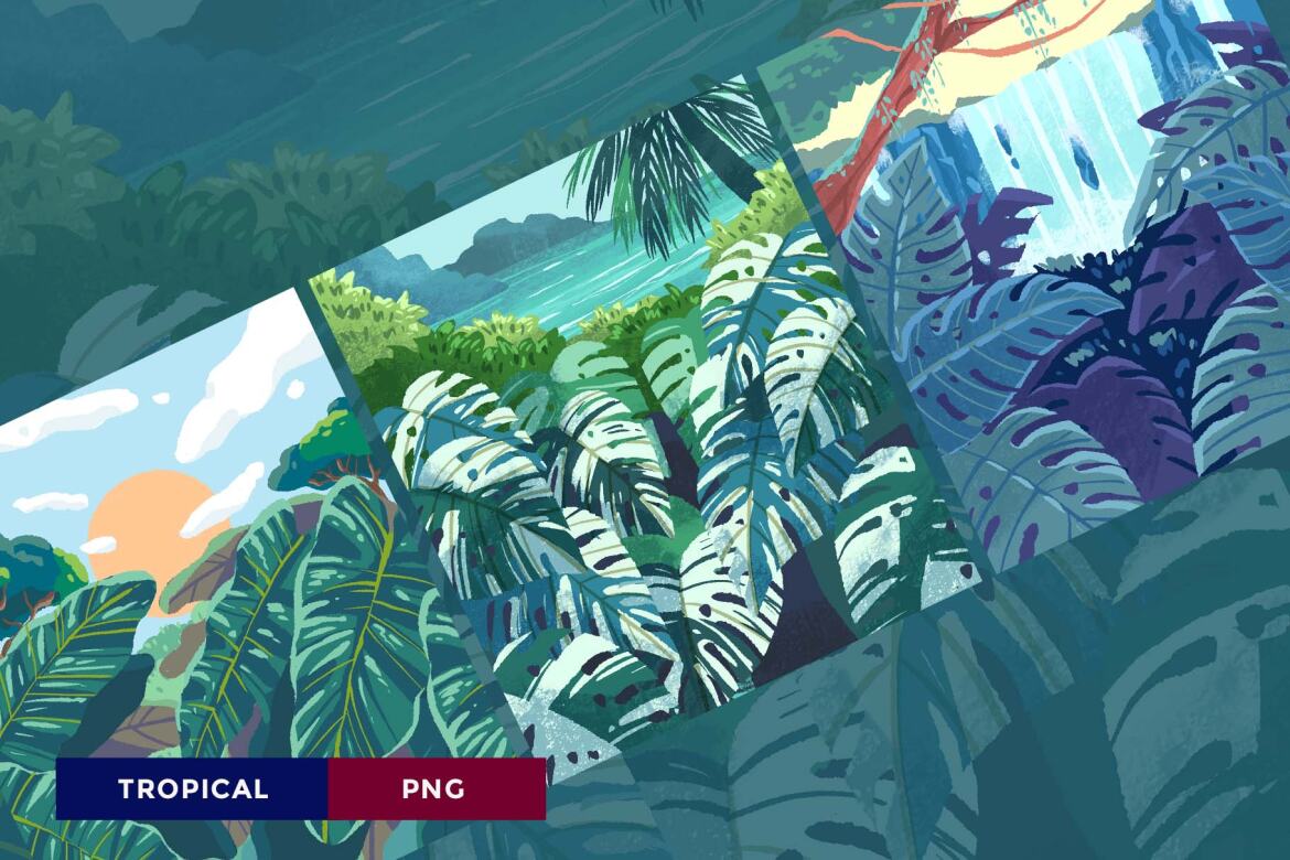 3 TROPICAL JUNGLE ILLUSTRATION | Deeezy