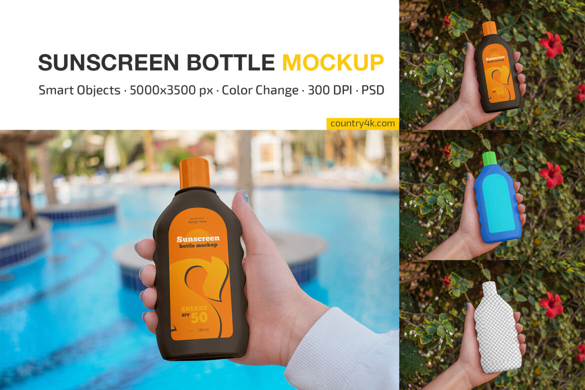 Sunscreen Bottle Mockup Set | Deeezy