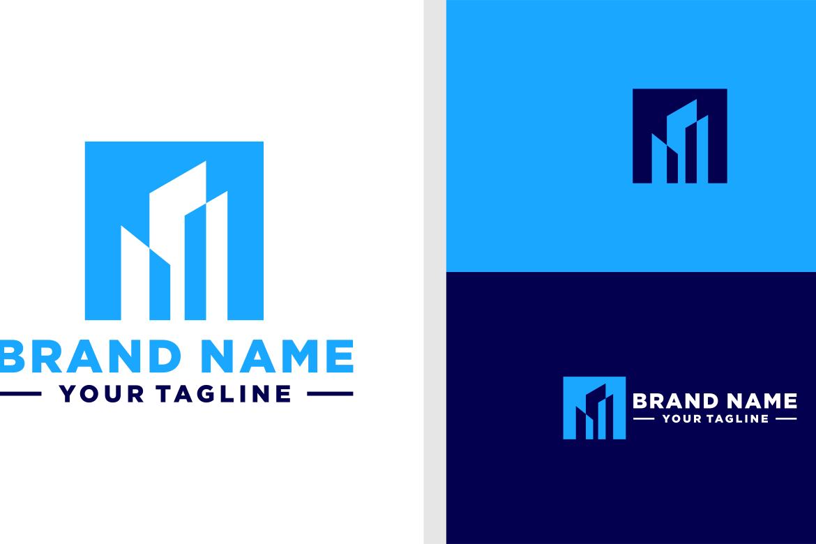 BUILDING LOGO NEGATIVE SPACE HIGH END MODERN EDITABLE | Deeezy