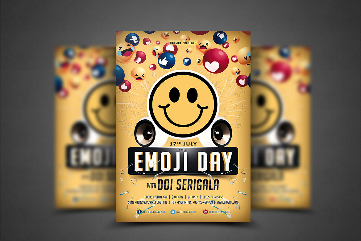 World Emoji Day Flyer Template | Deeezy