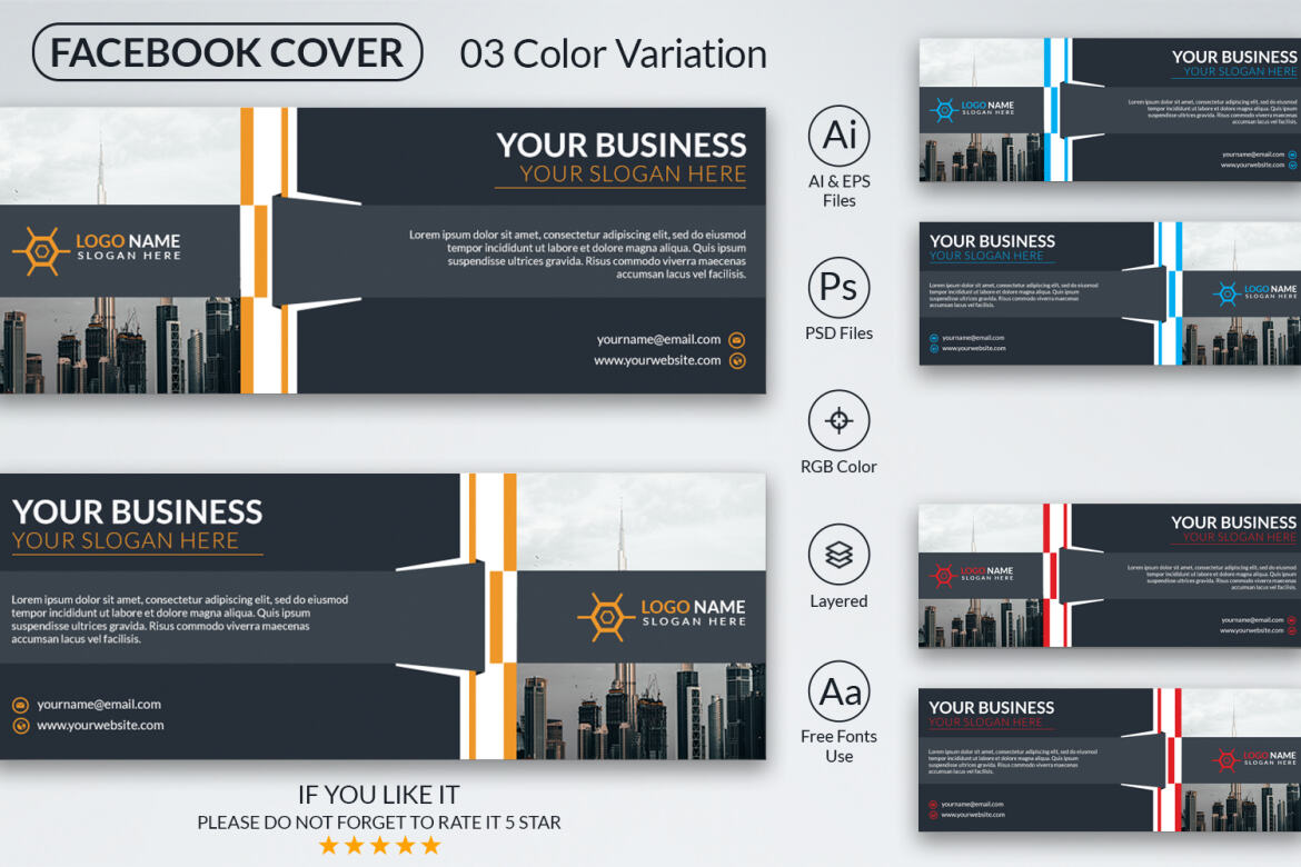 Modern Facebook Cover Design Template | Deeezy