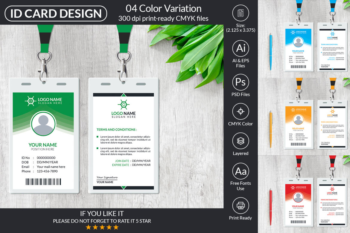 Modern ID Card Design - FREE Template | Deeezy