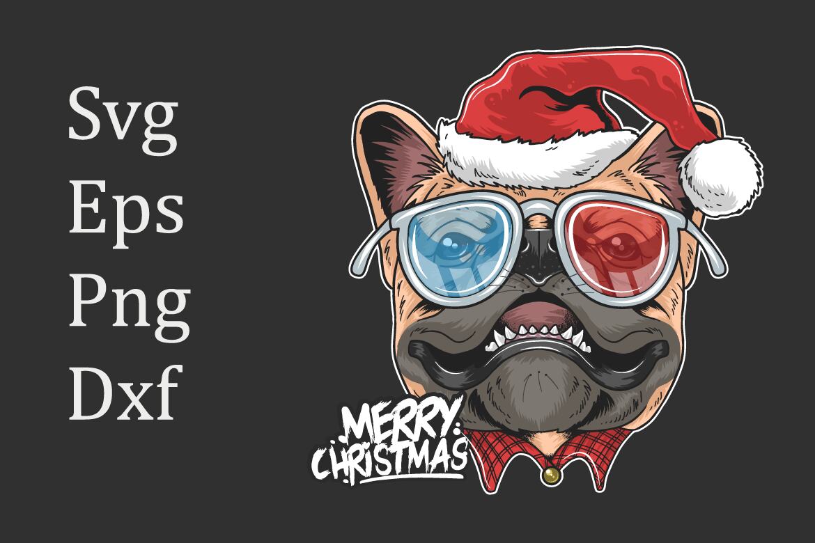 Pug puppy dog santa claus christmas cute faces | Deeezy
