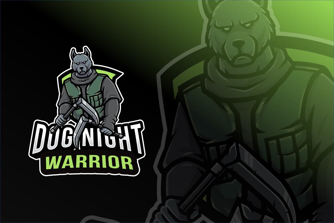 Dog Night Warrior Logo Template | Deeezy