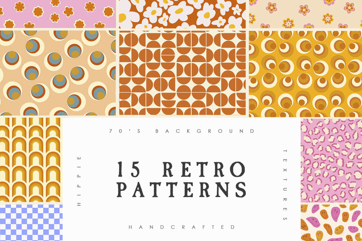 Retro Seamless Patterns 60s 70s 90s | Deeezy