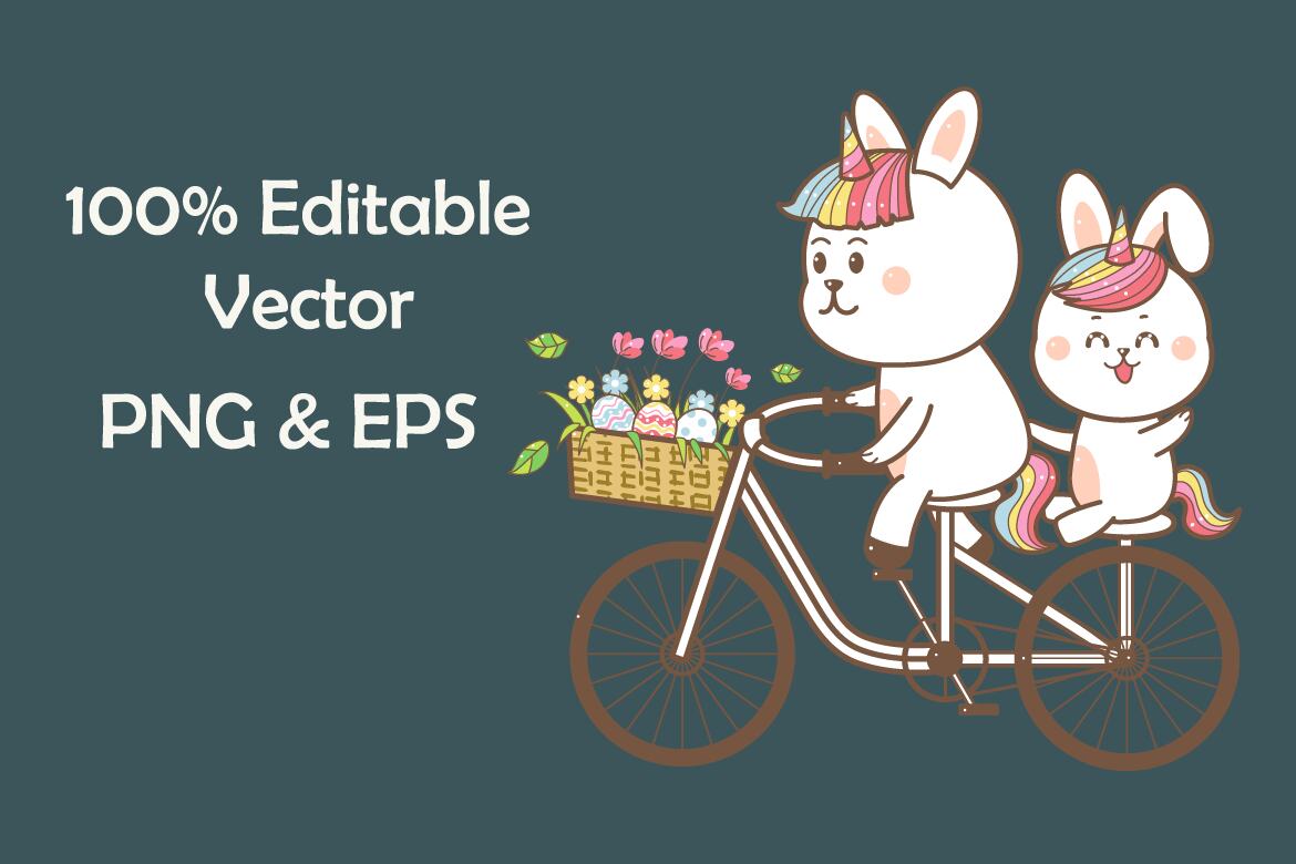 cute rabbits unicorn riding bicycle | Deeezy