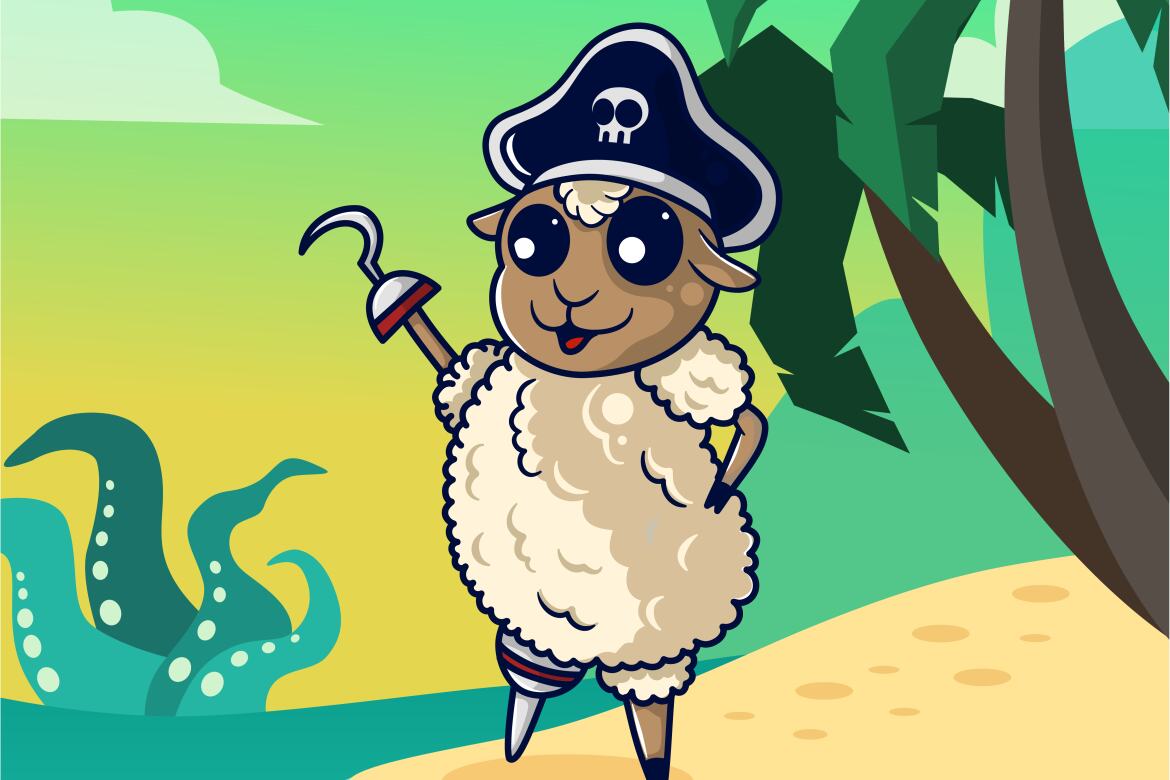 pirate captain sheep backgorund | Deeezy