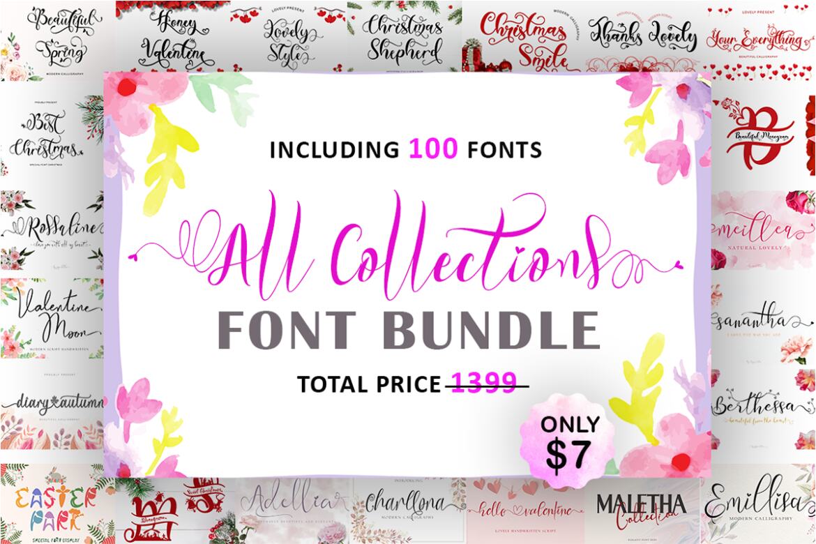 All Collections Bundle - 100 Fonts | Deeezy