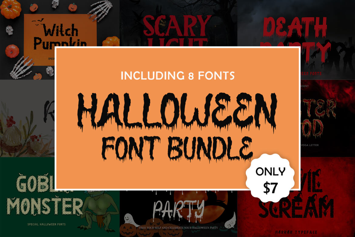 Halloween Font Bundle - 8 Fonts | Deeezy