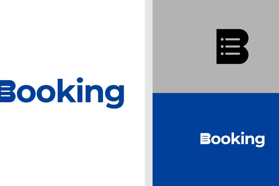 BOOKING LOGO WORDMARK BOOK NEGATIVE SPACE EDITABLE | Deeezy