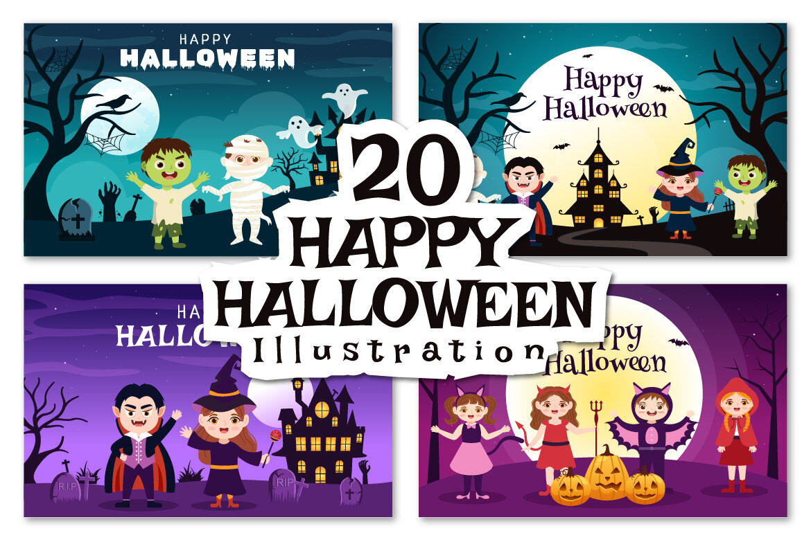 20 Happy Halloween Illustration | Deeezy
