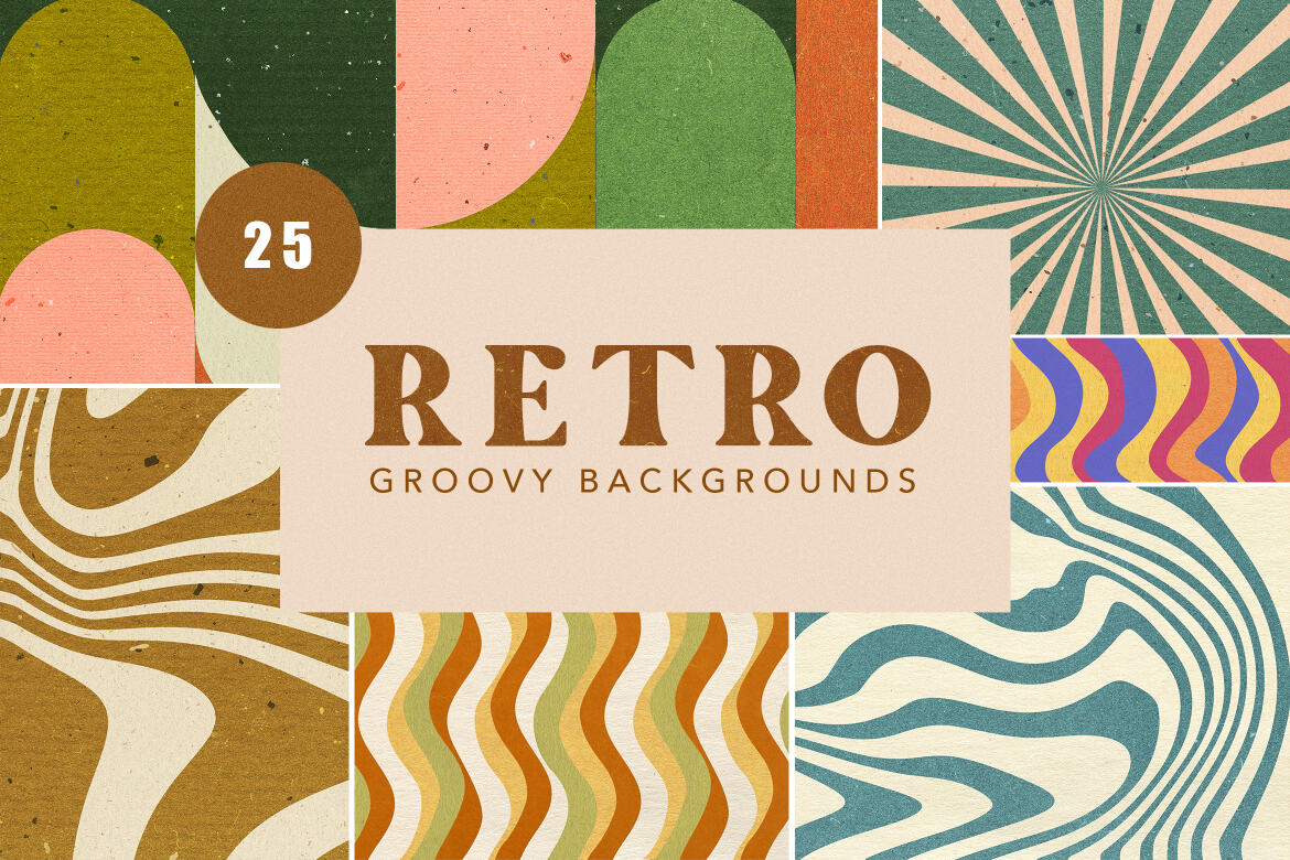 Retro Groovy Wave Textures | Deeezy