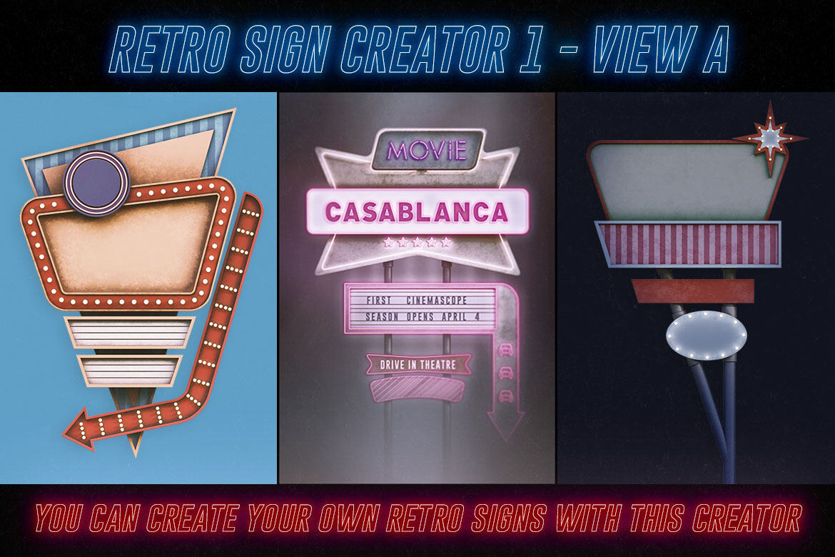 Retro Sign Creator - Front View | Deeezy