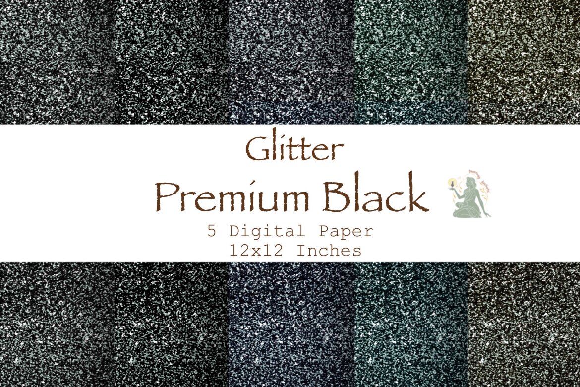 Premium Black Glitter Digital Paper Pack | Deeezy