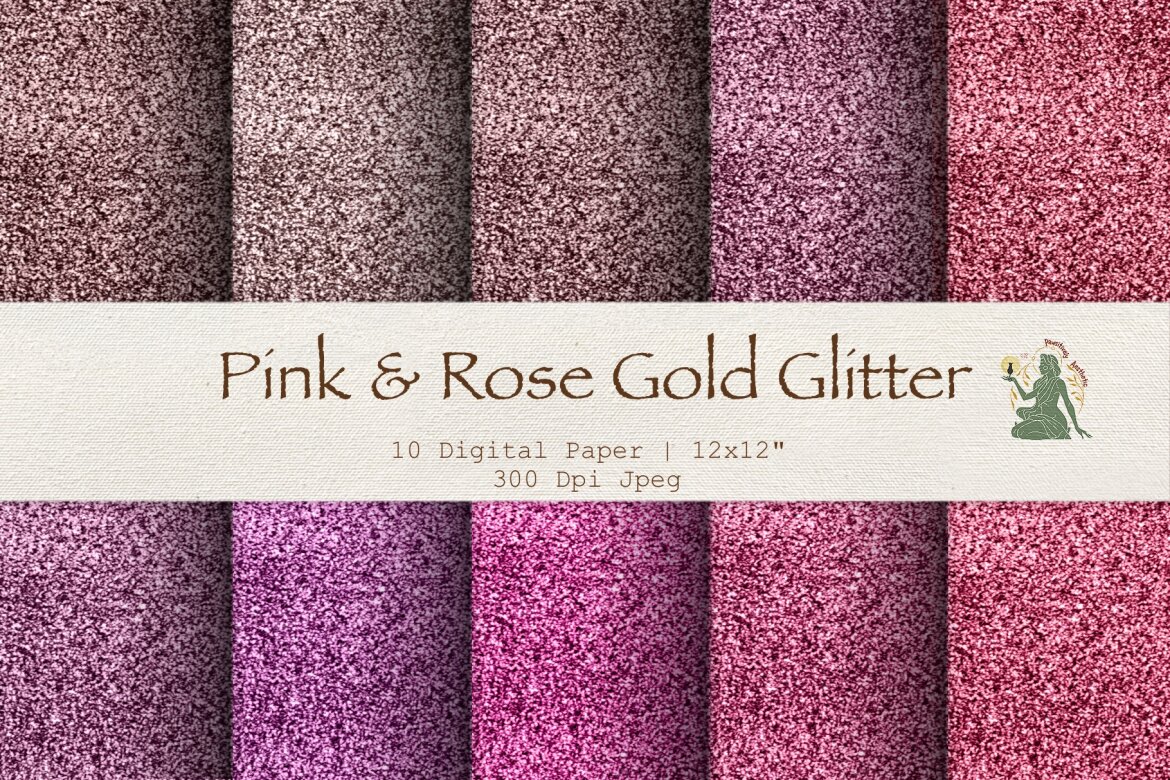 Premium Pink Glitter Digital Paper Pack | Deeezy