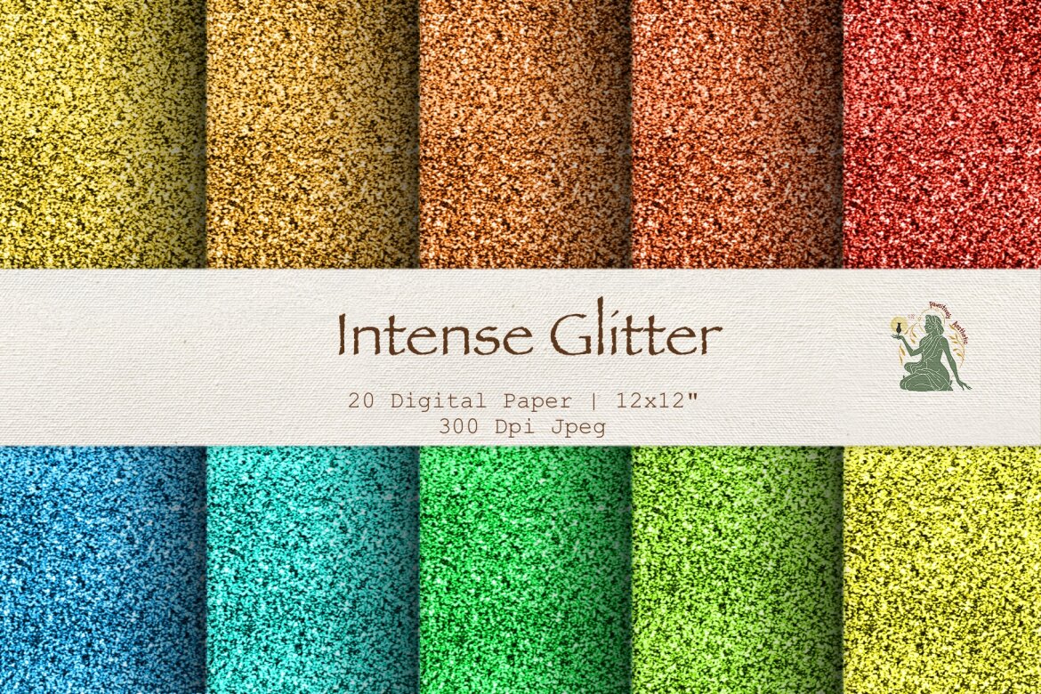 Intense Glitter Digital Paper Bundle | Deeezy