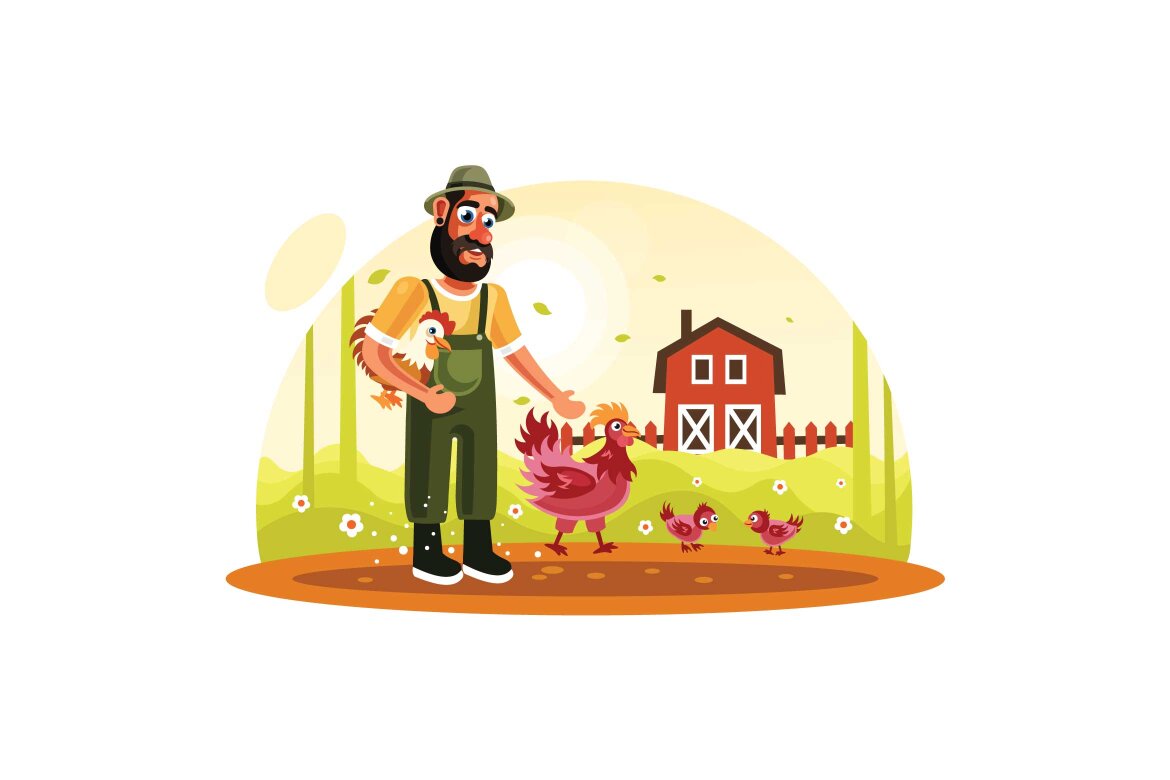 Farmer and Chickens in Farm | Deeezy