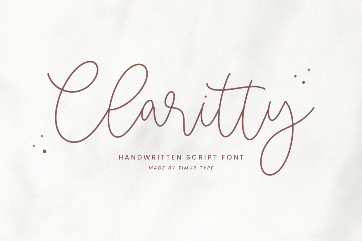 Claritty - Handwritten Script Font | Deeezy
