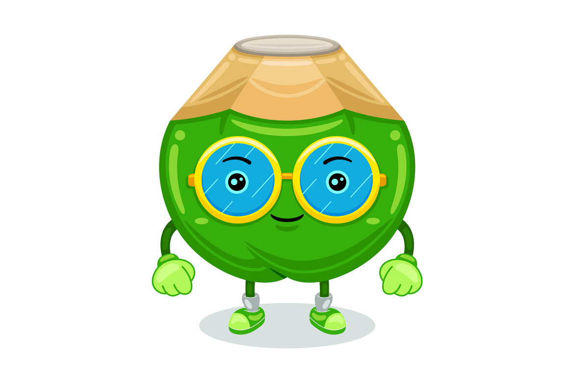 Coconut Character Vector | Deeezy