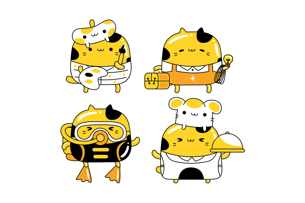 Cute Cat Character Pack #01 | Deeezy