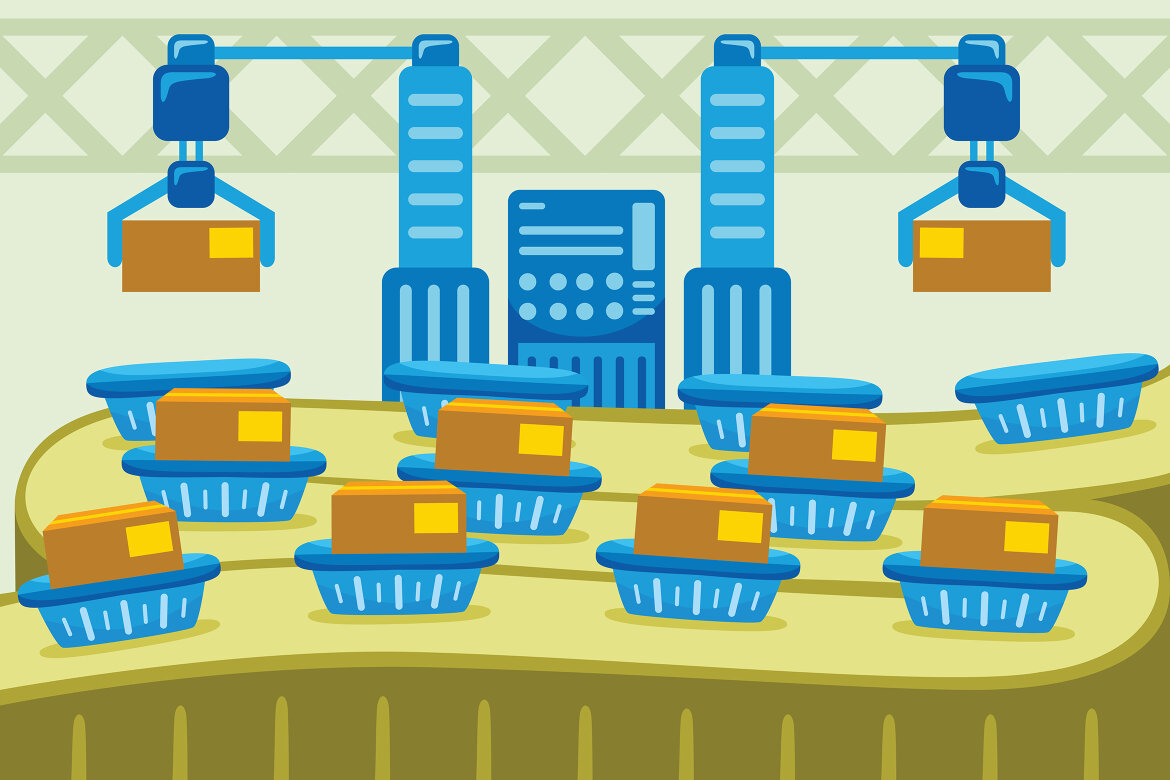 Factory Automatic Industry Vector Illustration | Deeezy