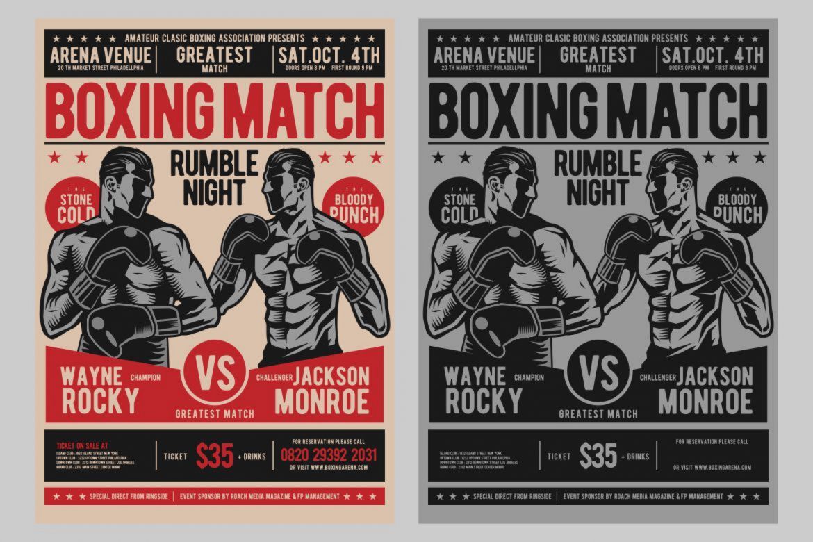 Boxing Poster Flyer Template | Deeezy