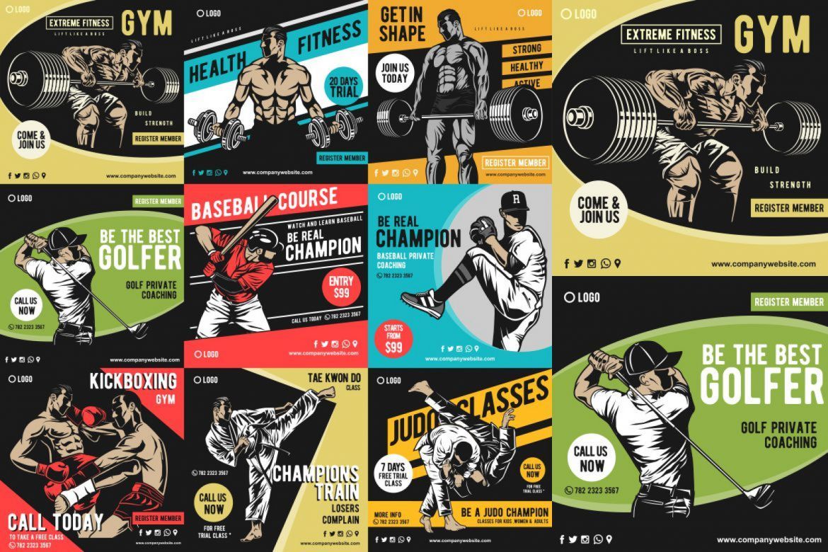 9 Sports Social Media Post Template | Deeezy